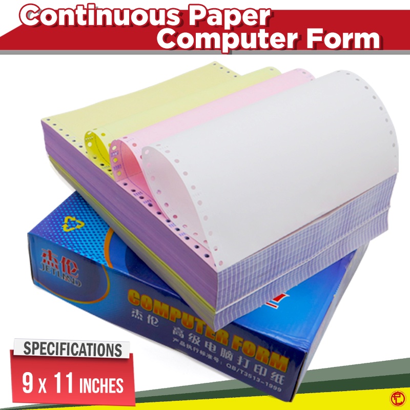 3 Ply Carbonless Continuous Computer Form 9.5 X 5.5 Inches Tear Off ...
