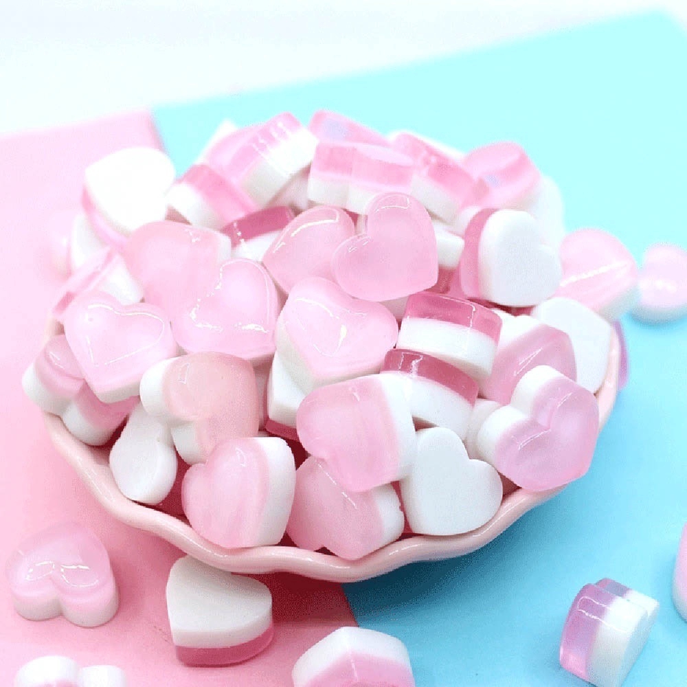 10Pcs DIY Heart Candy Slime Supplies Accessories Phone Case Decoration ...