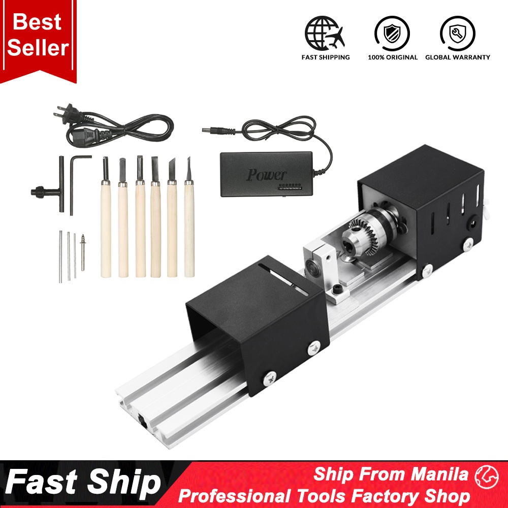 200W Mini Lathe Machine Tools Lathe Standard Set DIY Woodworking Buddha ...