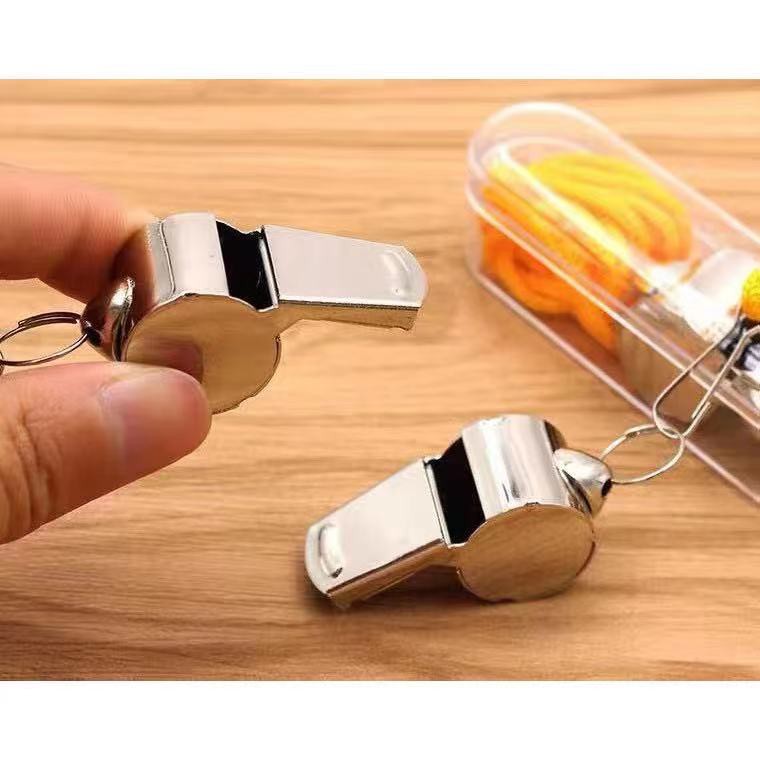 (Be )1Dozen COD Football Soccer Referee Metal Whistle w Lanyard Silver ...