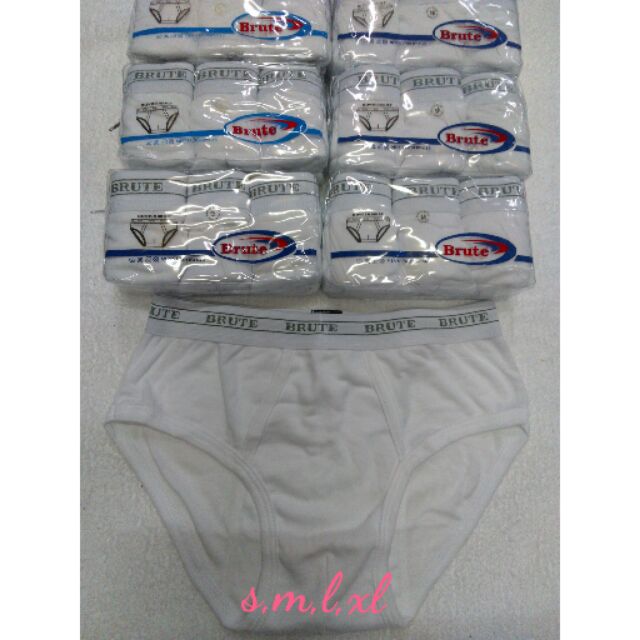 Brute white brief onhand sizes s,m,l,xl | Shopee Philippines