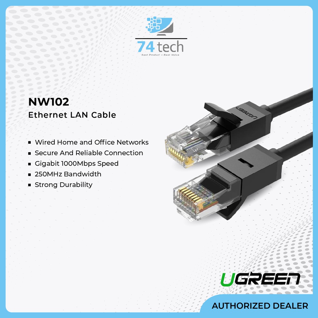 UGREEN NW102 Ethernet CAT 6 LAN Cable 1000Mbps - Black | Shopee Philippines