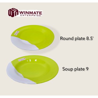 Melamine Green and White Design Dinnerware Plate Bowl Baso ( per piece ...