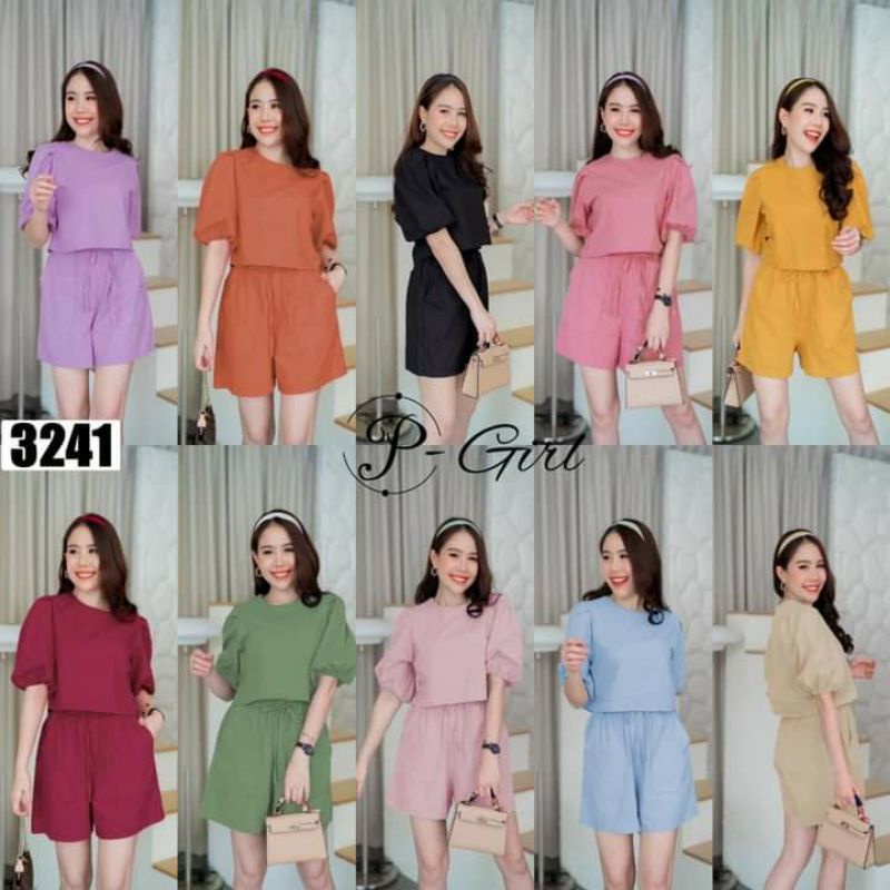 BANGKOK COORDS COORDINATES SET FOR WOMEN PUFF SLEEVES BLOUSE AND SHORTS ...
