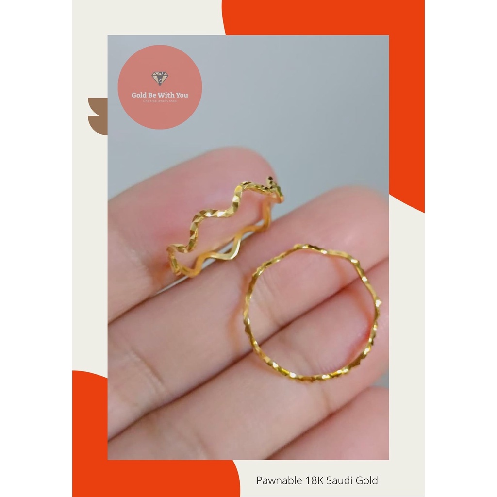 Pawnable 18k Saudi gold Dicut Zigzag Ring | Shopee Philippines