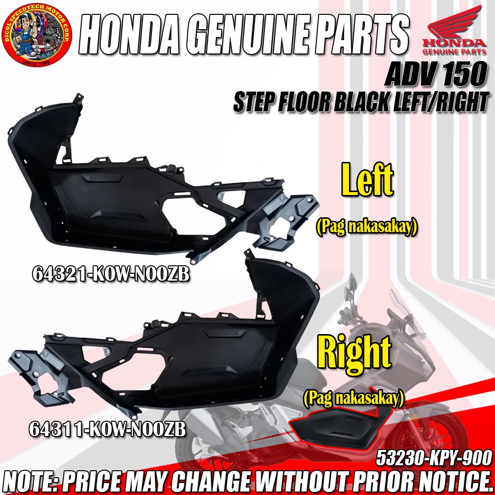 ADV150 STEP FLOOR BLACK LEFT & RIGHT (HPI) (GENUINE: 64321-K0W-N00ZB ...