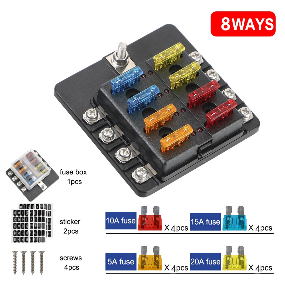 32V 100A Fuse Box Holder For Auto Car Marine 8 Way 10 Ways Blade Fuse ...