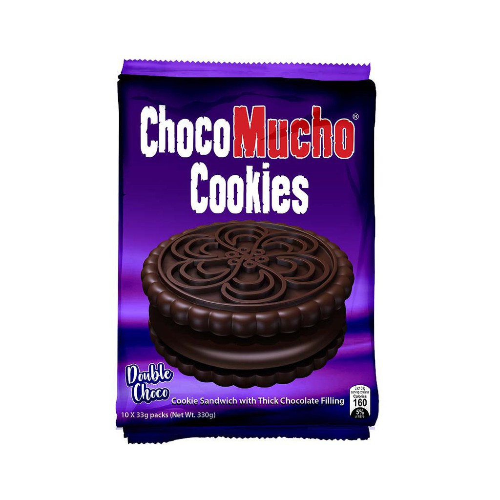 Choco Mucho Cookie Sandwich Double Choco 33g | Shopee Philippines