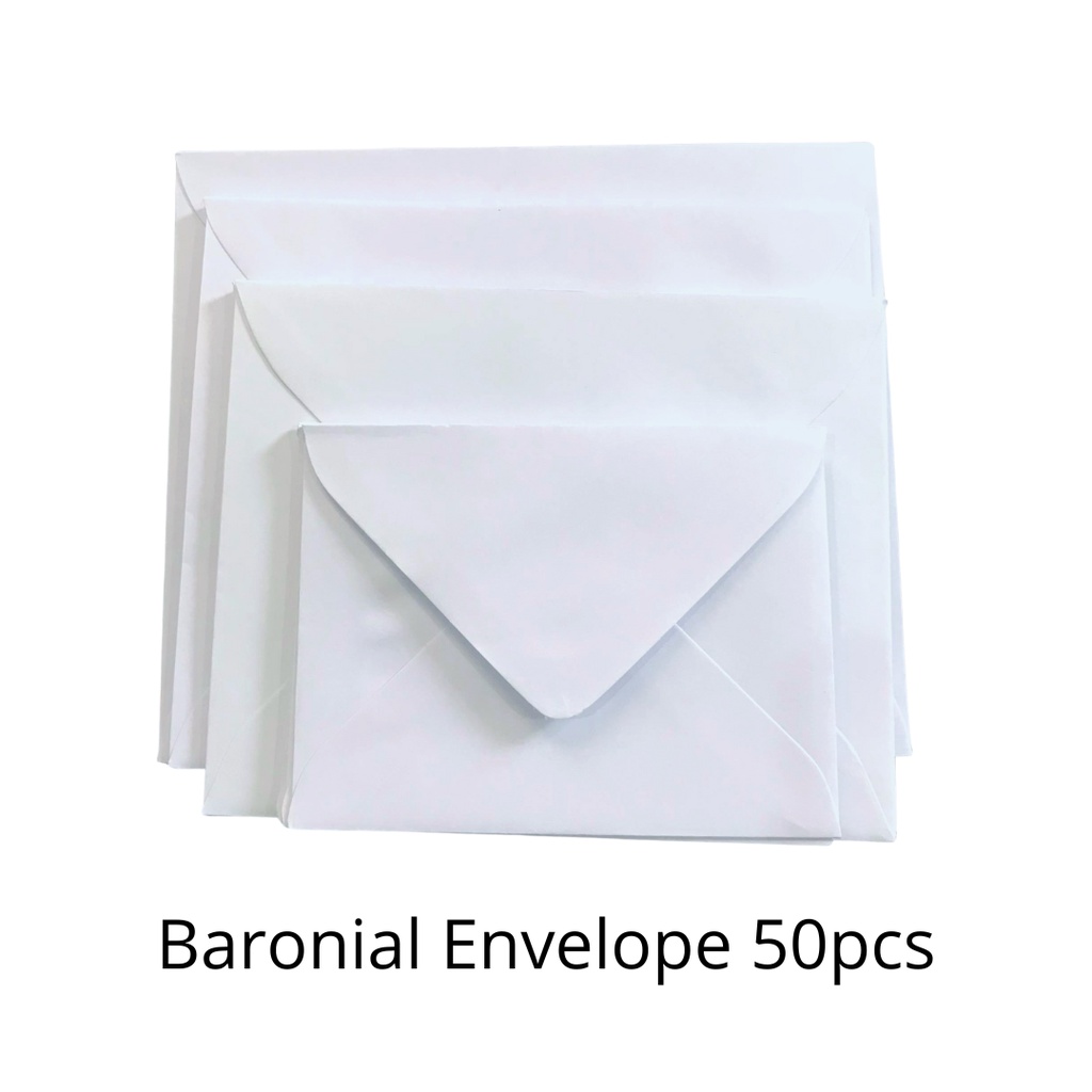 Sold Per 50Pcs. Baronial White Envelope Size 4, 5, 6, & 7 Perfect For ...