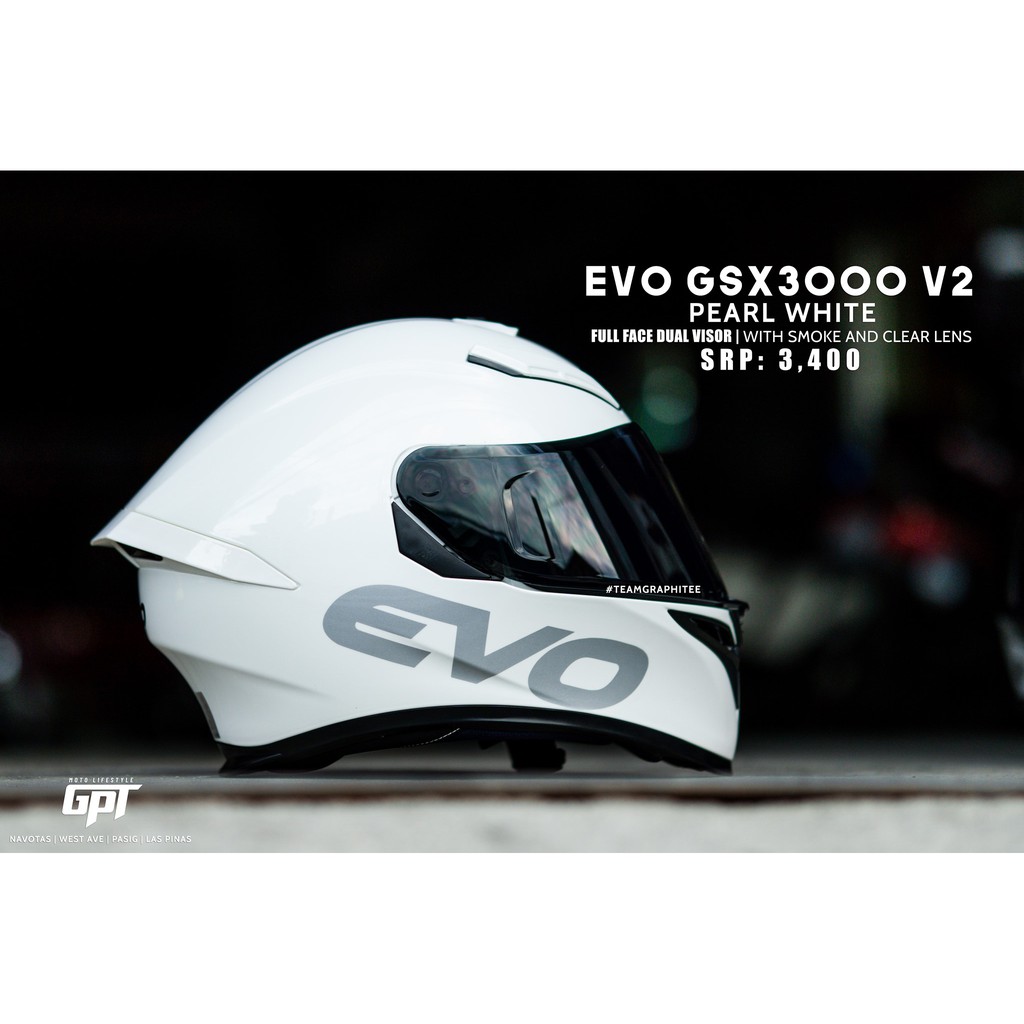 EVO HELMET GSX3000 V2 PEARL WHITE | Shopee Philippines