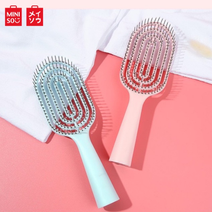Miniso Massaging Hair Brush Cushion Hair Brush Pink/Blue | Shopee ...