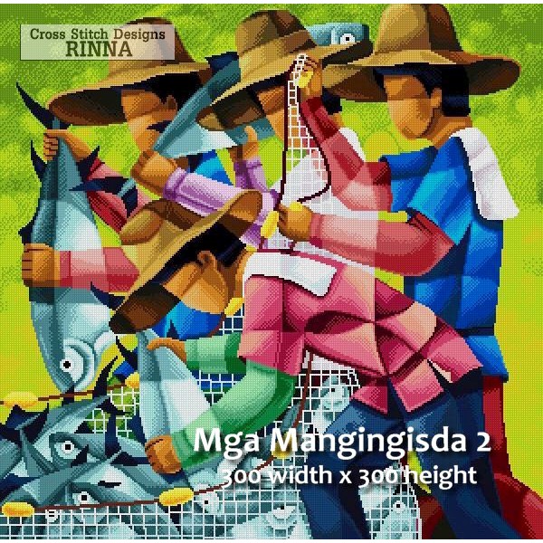 Cross stitch Pattern only -Mga Mangingisda 2 Revised -Pinoy Art ...