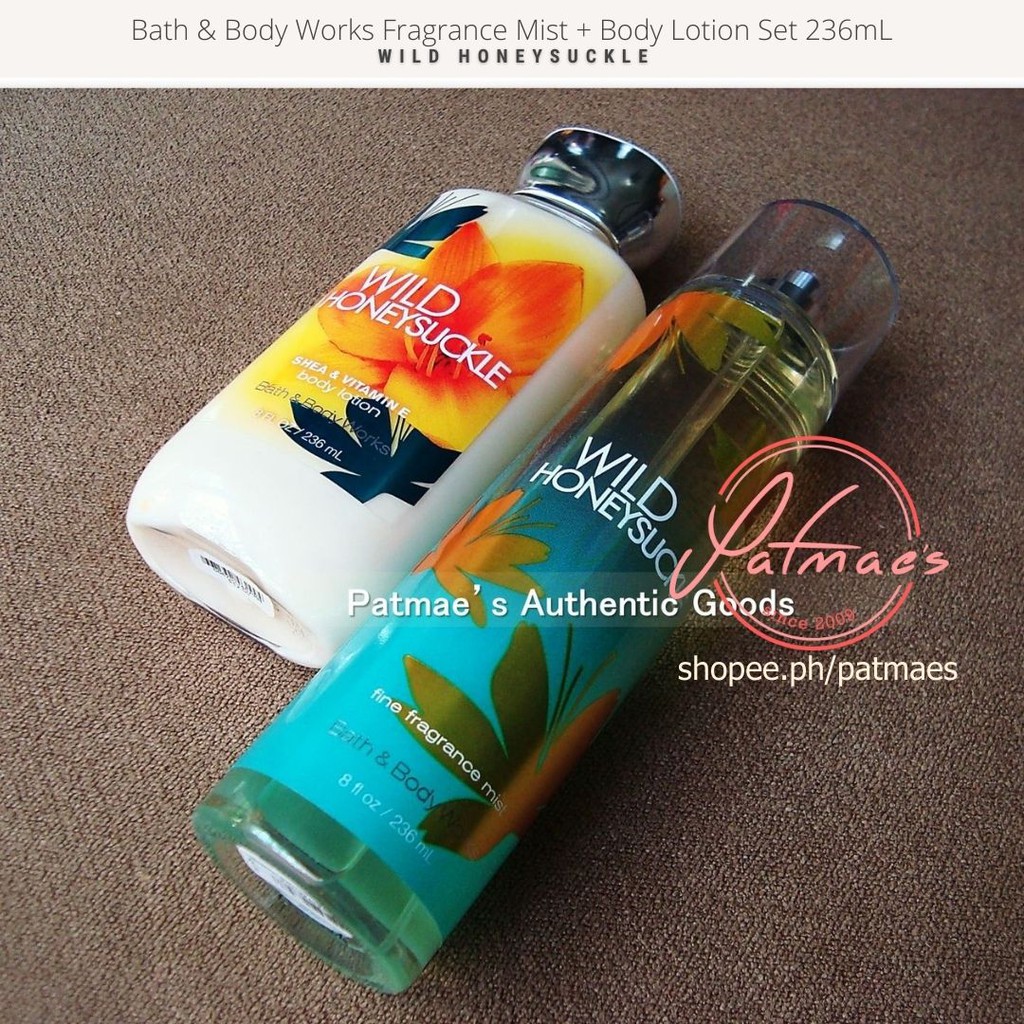 Bath & Body Works Mist and Lotion Wild Honeysuckle 236mL Bundle Set | Shopee Philippines