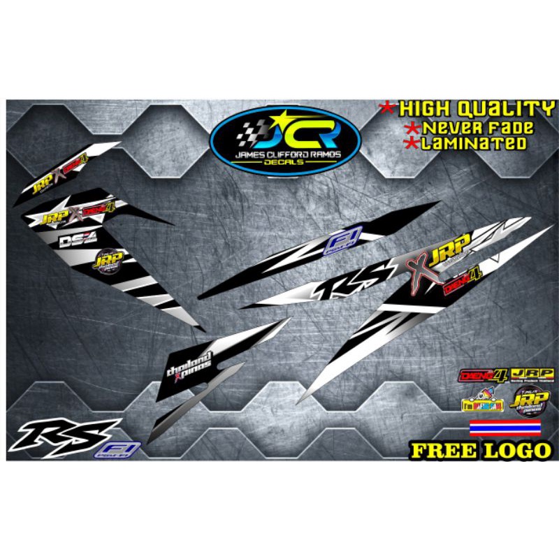 Honda Rs 125 Fi Jrp X Daeng Sai 4 Set Stock Decals Sticker | Shopee ...