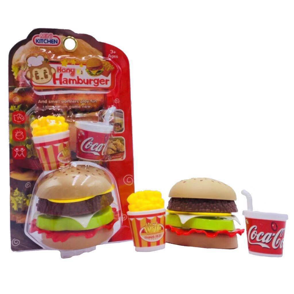 King #Fast Food Toy Set Kitchen Toy Burger Cola Fries | Shopee Philippines