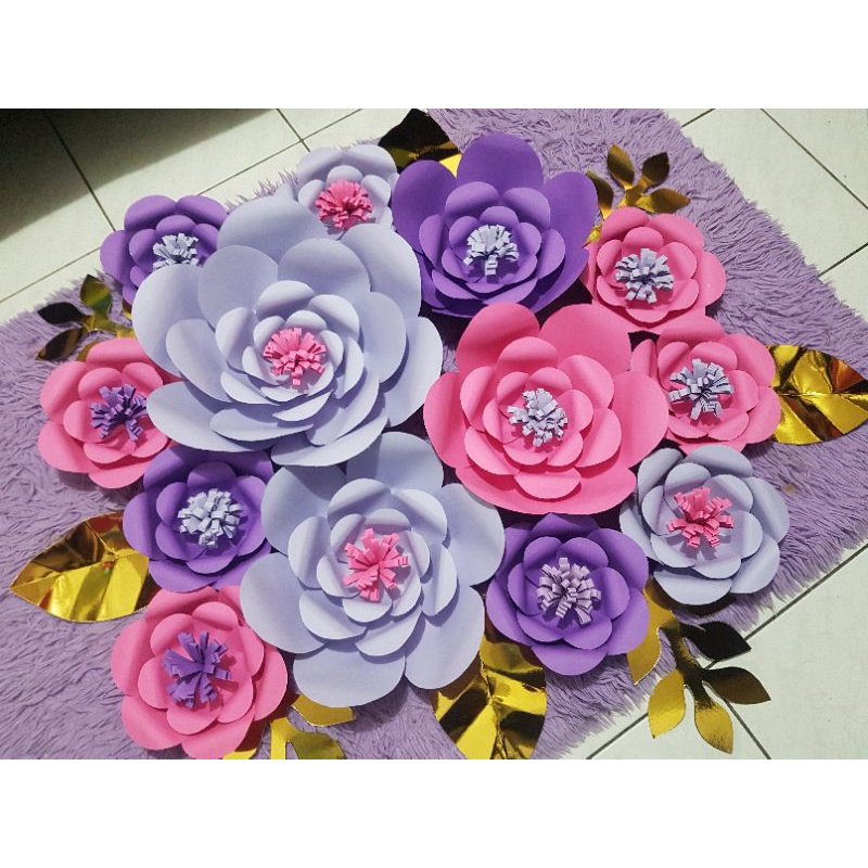 Big and large Paper flowers set of 13pcs | Party backdrop | Ready to ...
