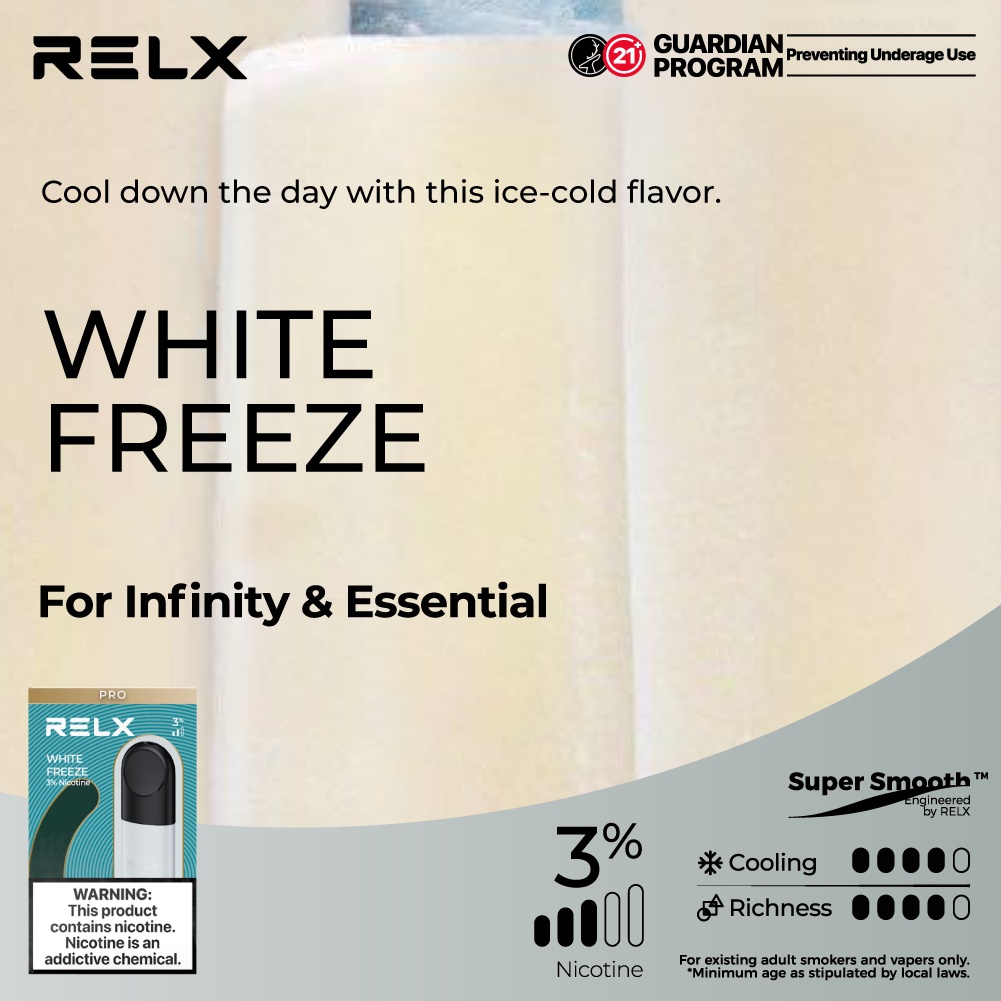 RELX Infinity Pod Pro Relx White Freeze 1Pod Pack -30mg Authentic Vape ...