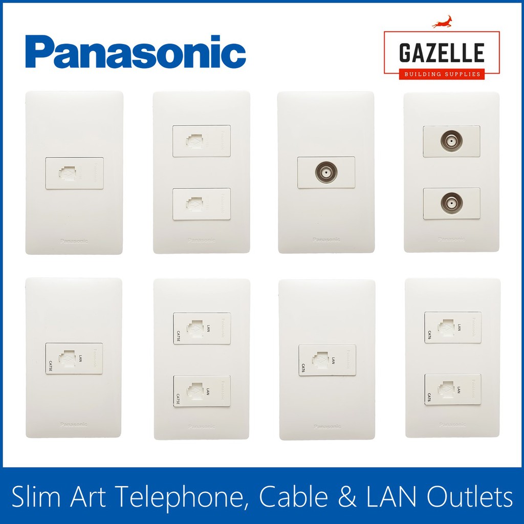 Panasonic Slim Art Telephone, Cable, CAT5E, and CAT6 Outlets presyo ₱475