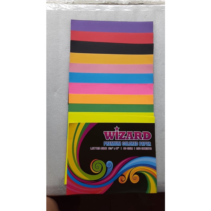 Colored Paper Assorted Wizard Brand / Pack = 10sheets | Shopee Philippines
