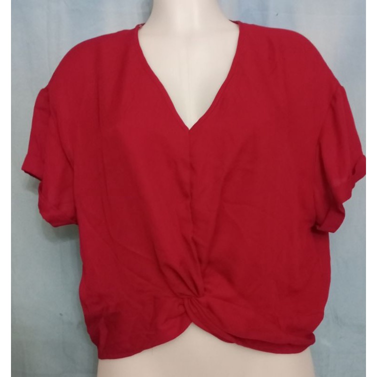 Red Crop Top For Women's w/garter | Shopee Philippines