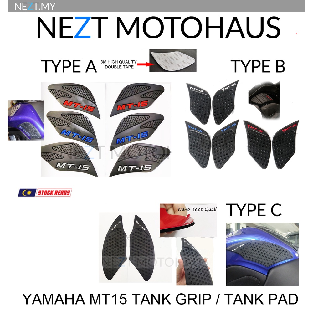 Yamaha MT15 MT-15 Knee Pad Tank Grip / FishBone Tank Pad Tank Protector ...