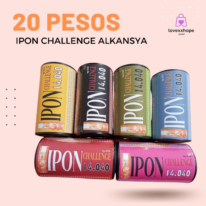 LXH 20 pesos Ipon Challenge Alkansya 6 inches colored Ipon Challenge ...