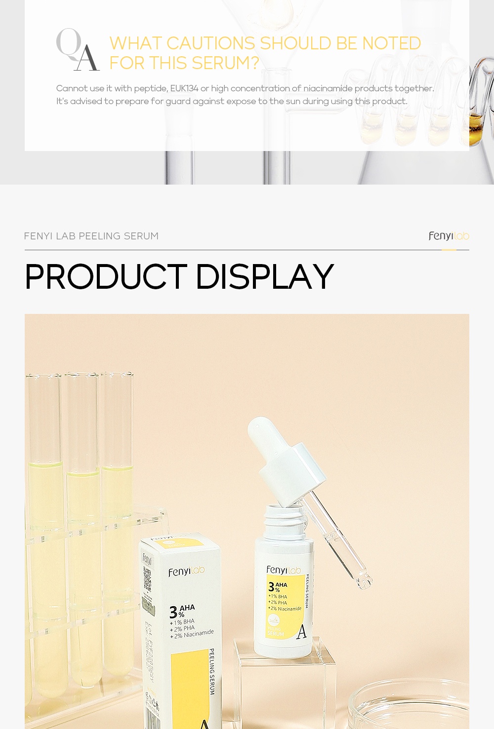 Fenyi Lab Peeling Serum 3% AHA Niacinamide Essence Shrink Pores Fade ...