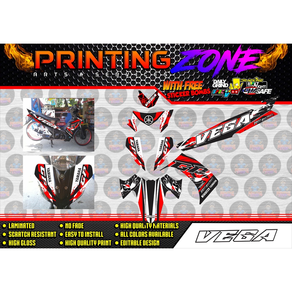YAMAHA VEGA DRUM Full Sticker Decals High Quality and Durable | Shopee ...