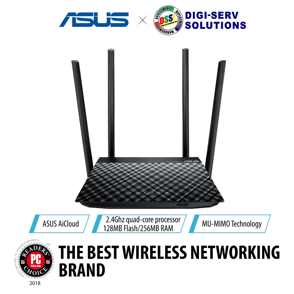 Asus AC1300 Dual Band Wi-Fi Router with MU-MIMO and Parental Controls ...