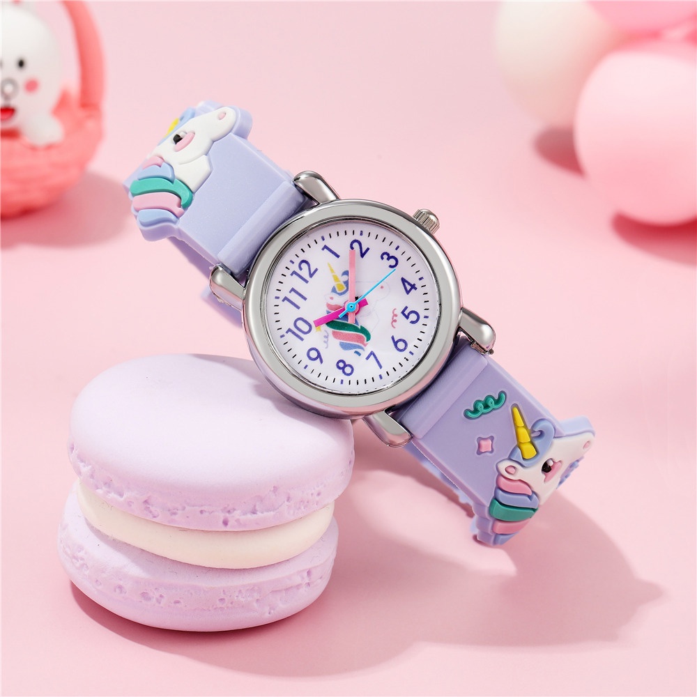 Cute Unicorn Pattern Quartz Watch Colorful Silicone Watchband Boys ...