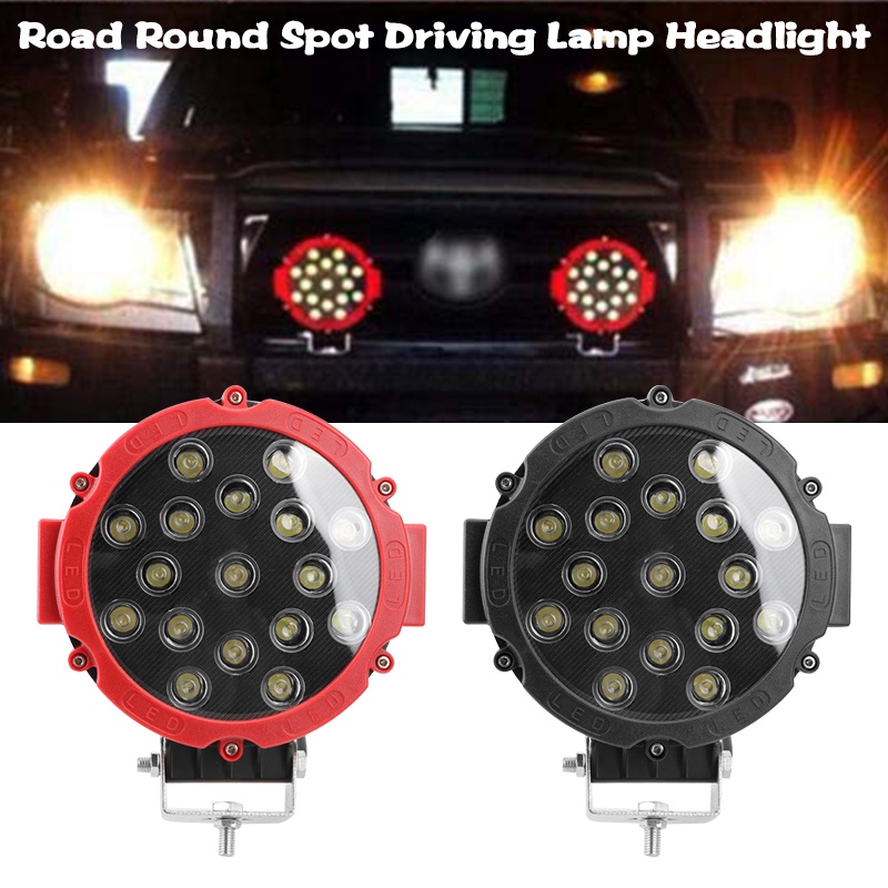 1pc 7 Inch Led WORKING Bar 12V 24V 51W 4x4 Accessories Off Road Round ...