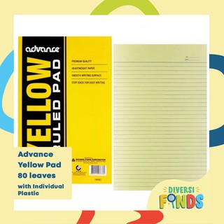 Advance Yellow Pad 80 leaves per pad 32 lines 8.5" x 13" Premium ...