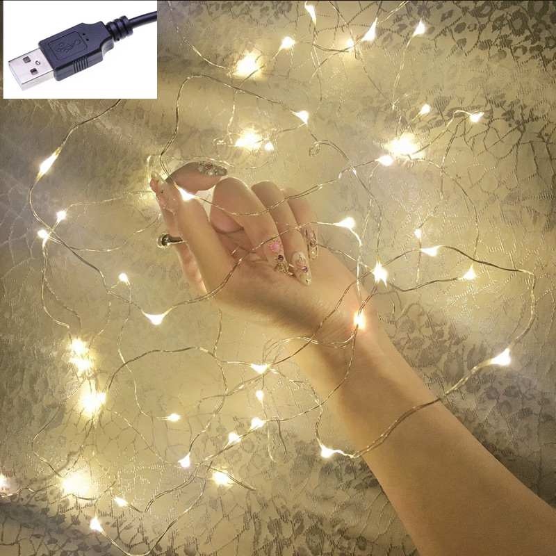 1M 5M 10M Led Fairy Lights/USB Powered Silver Wire Starry Lights ...