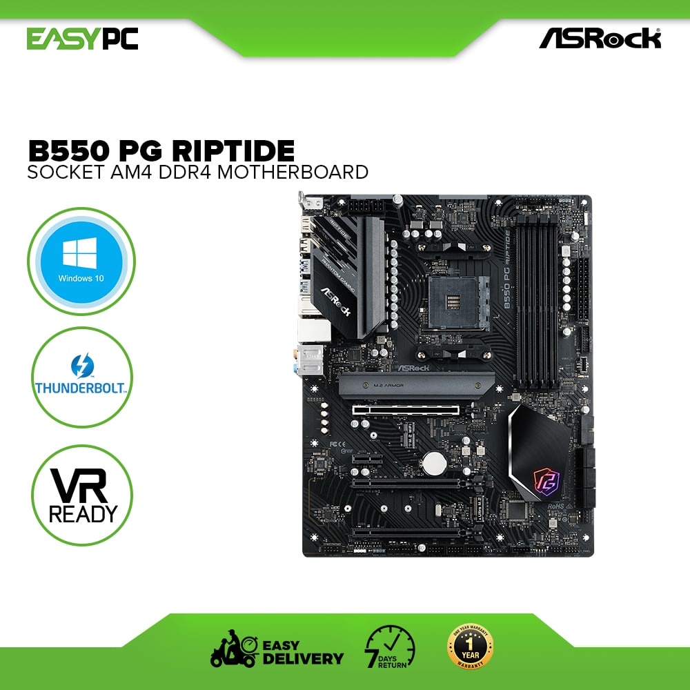 Asrock B550 PG Riptide Socket Am4 Ddr4 Motherboard,Supports AMD AM4 ...