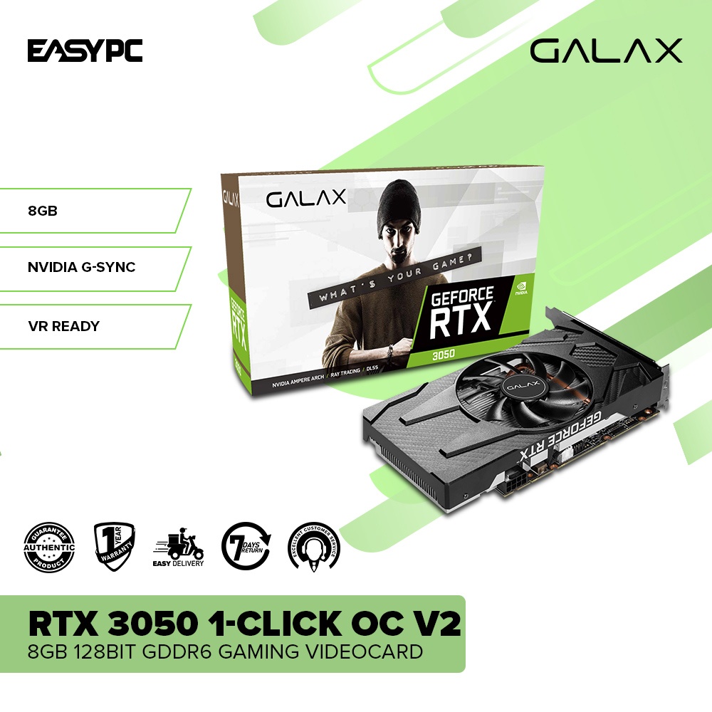 EasyPC | Galax Rtx 3050 1-Click OC V2 8gb 128bit GDdr6 Gaming Graphics ...