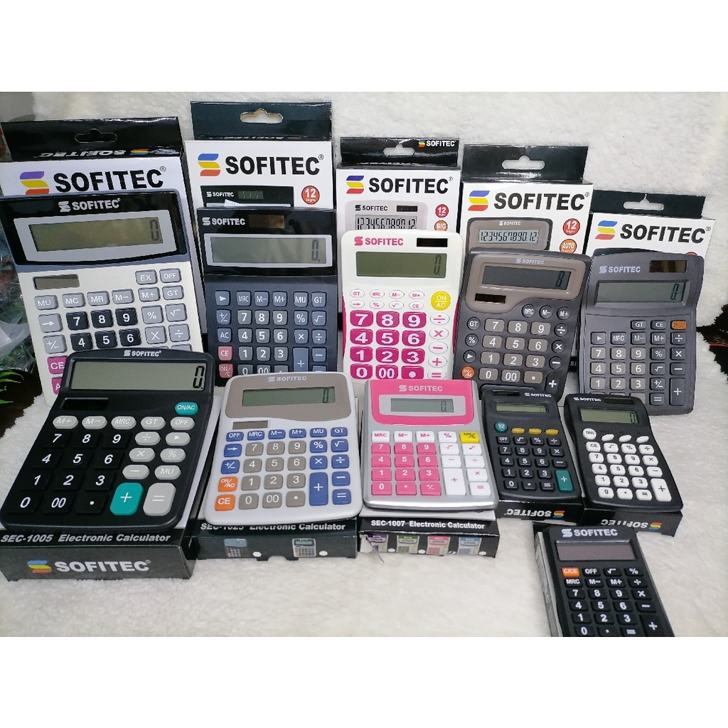 SOFITEC Electronic Calculator 8 to 12 Digits Solar and Battery Power ...