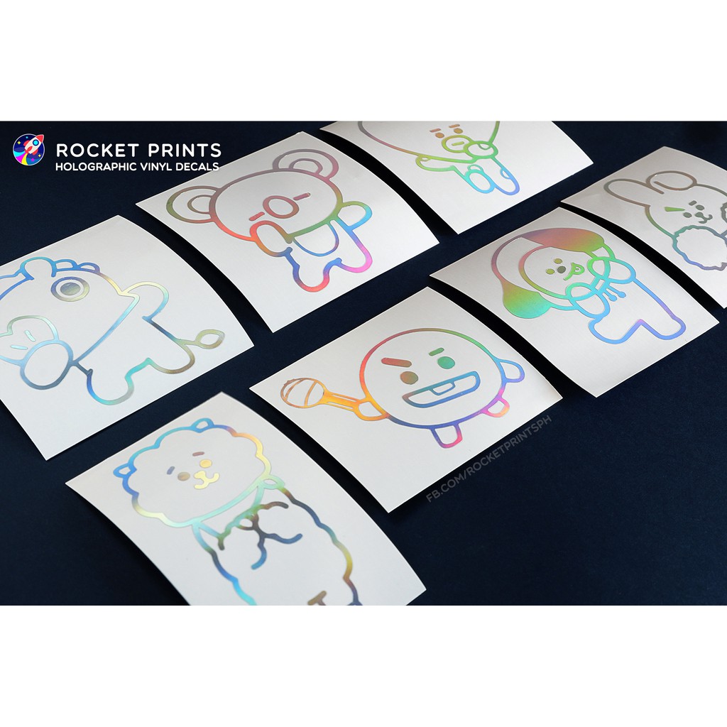 Stickers Stickers, Labels & Tags Holographic BTS BT21 Shooky Peeker ...