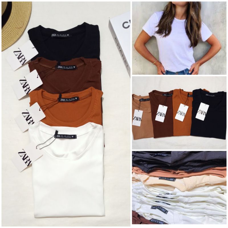 Basic Tee Shirt Round Neck Knit Fabric | Shopee Philippines