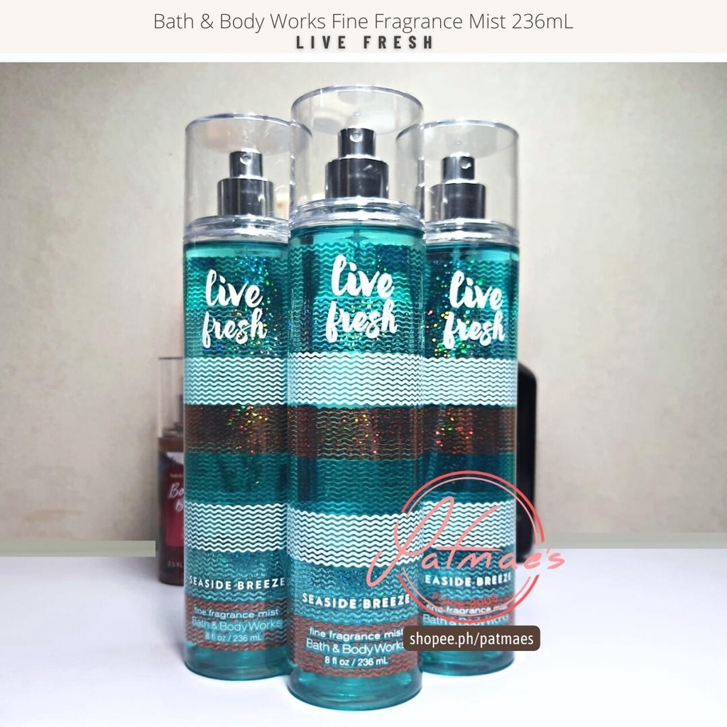 Bath and Body Works Live Fresh Seaside Breeze Fine Fragrance Mist 236mL (sold each) | Shopee ...