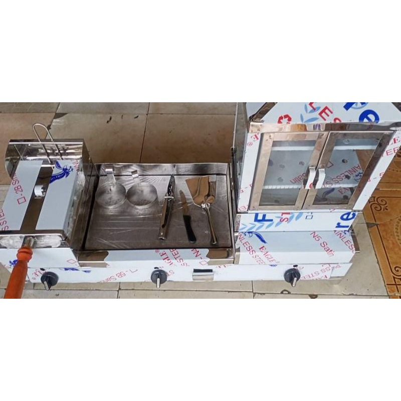 3 in 1 burger grill with deep fryer and steamer gas type | Shopee ...