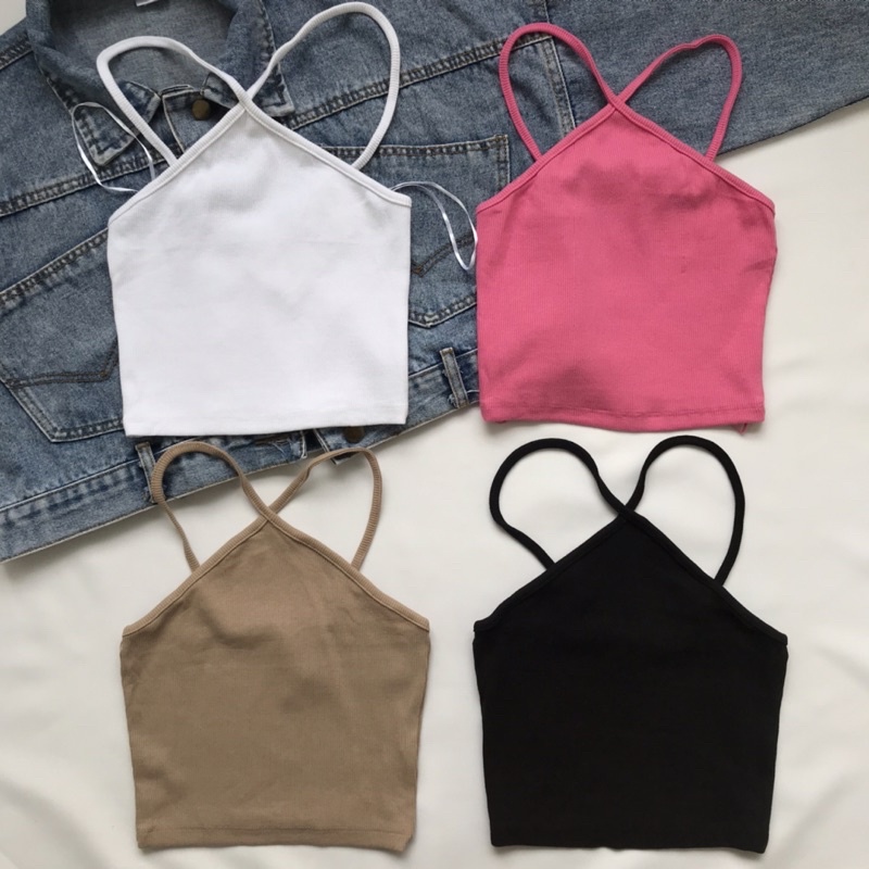 Zara Ribbed Halter Top | Shopee Philippines