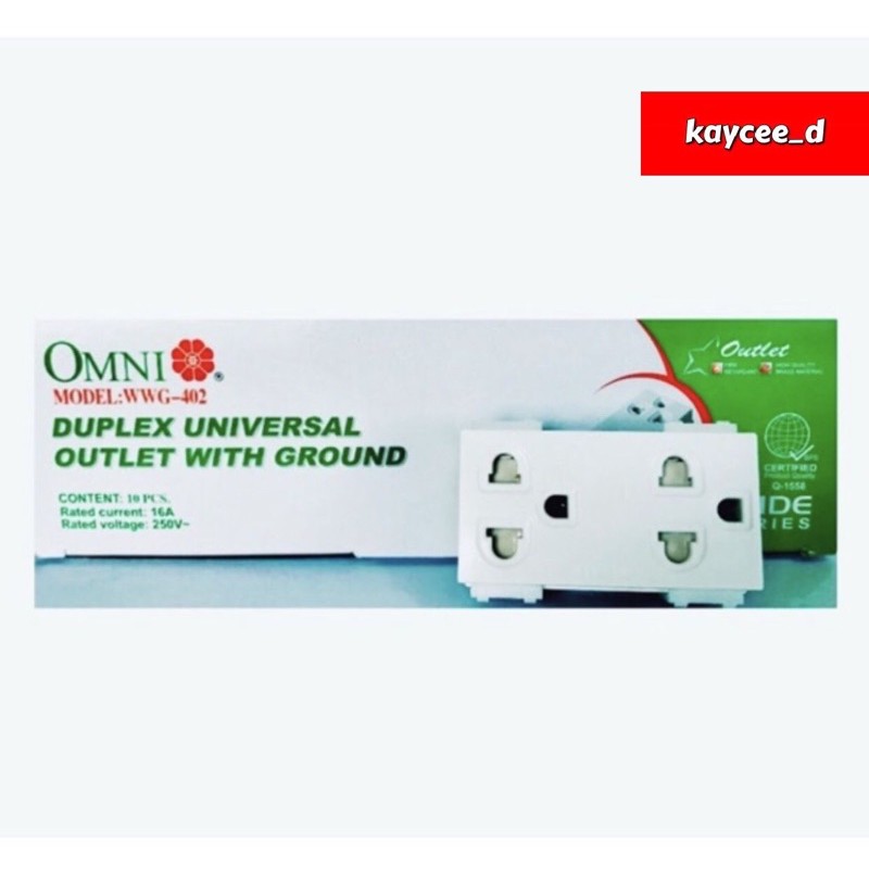 Duplex Universal Outlet with Ground-- 16A- Omni WWG-402 | Shopee ...