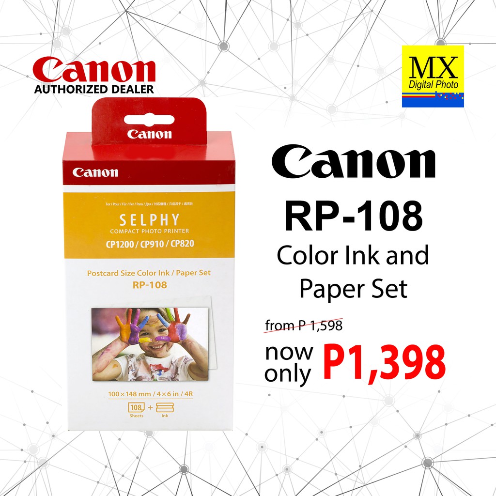 Authentic Canon RP-108 Color Ink and Paper Set - Compatible with ...