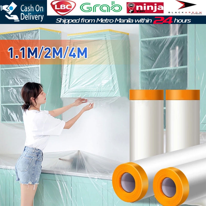 20M*1.1M/2M/4M Furniture Dust Cover Plastic for Spray Painting Masking ...