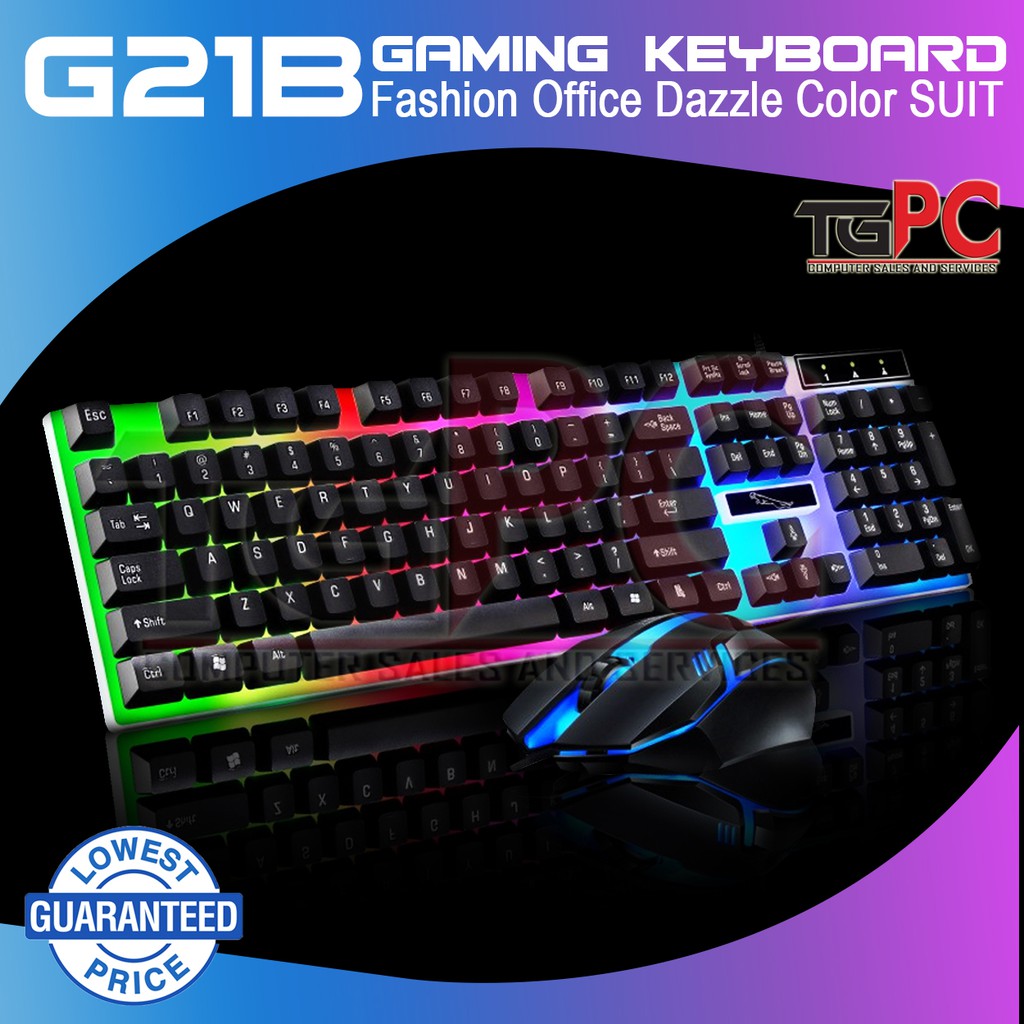 G21B Wired usb keyboard and mouse luminous led lights | Shopee Philippines