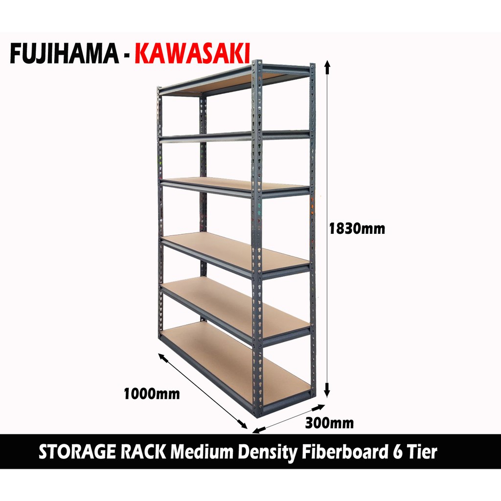 Fujihama 5 Layer Storage Rack MDF(WOOD) Shelves (1830mm H x 1000mm W x ... Fujihama 5 Layer Storage Rack MDF(WOOD) Shelves (1830mm H x 1000mm W x ...