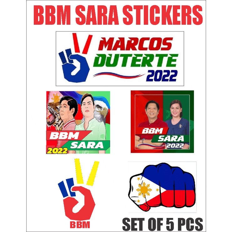 BBM Sara Duterte Stickers Waterproof Laminated Set of 5 pcs | Shopee ...