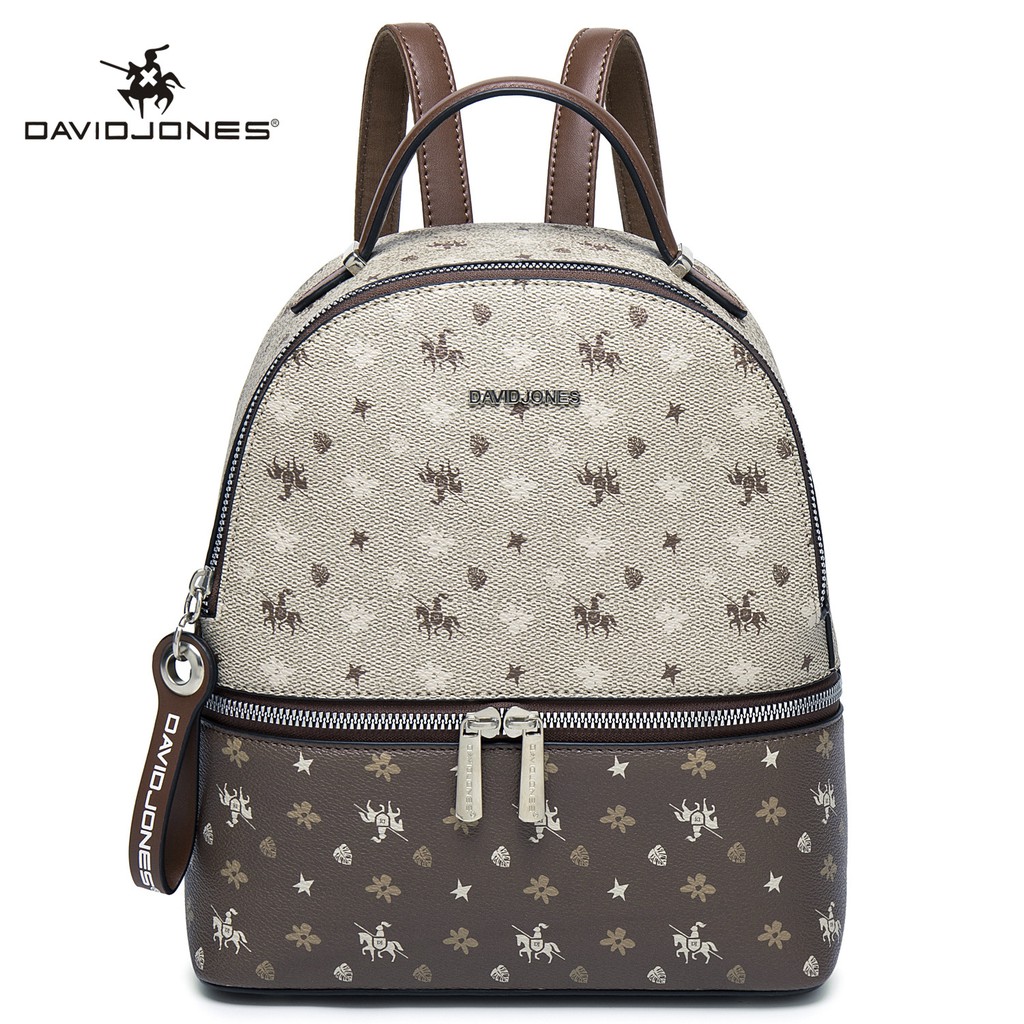 David jones Paris women backpack pu leather print | Shopee Philippines