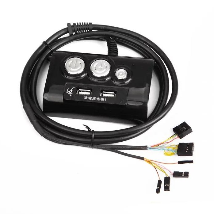 Computer Desktop Power Switch Reset Button W Dual Usb Port | Shopee ...