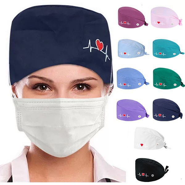 New ECG Pure Cotton Embroidery Operating Cap Frosted Cap Nurse Hat ...